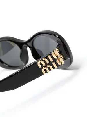 Miu Miu Glimpse Oval-frame Sunglasses - Black