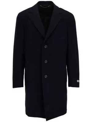 Canali Single-breasted Logo-appliqué Coat