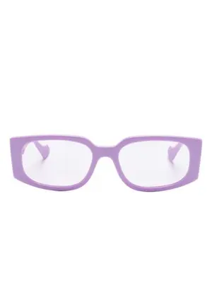 Gucci Double G Rectangle-frame Sunglasses - Purple