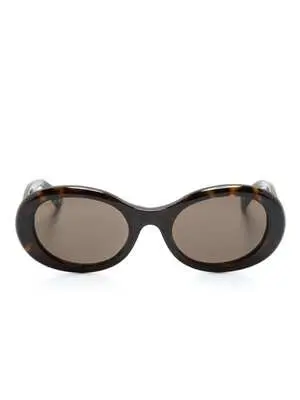 Gucci Tortoiseshell Oval Sunglasses - Brown