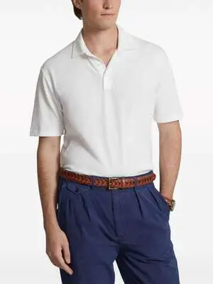 Polo Ralph Lauren Cotton/linen Polo Pony Embroidered Short Sleeve Polo Shirt - White