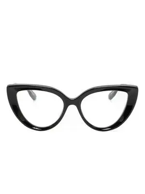 Gucci Logo-engraved Cat-eye Glasses - Black