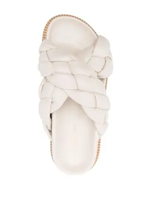 Fabiana Filippi Braided Leather Slides - Neutrals