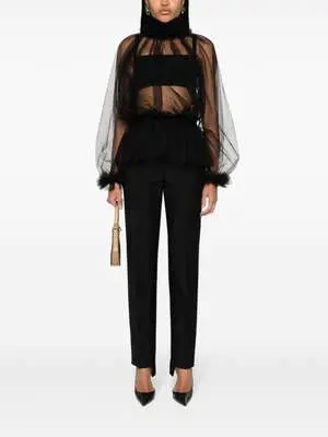Dolce & Gabbana Ruffle-trim Tulle Blouse