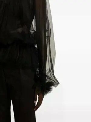 Dolce & Gabbana Ruffle-trim Tulle Blouse