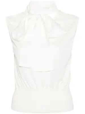 Fabiana Filippi Pussy-bow Knitted Top - Neutrals