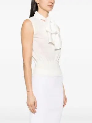 Fabiana Filippi Pussy-bow Knitted Top - Neutrals