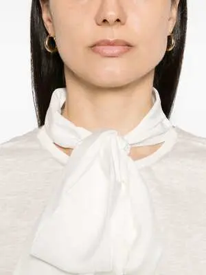 Fabiana Filippi Pussy-bow Knitted Top - Neutrals