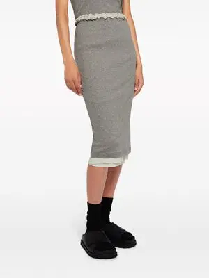 JIL SANDER Layered Jersey Midi Skirt