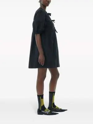 GANNI Tie String Mini Dress - Black