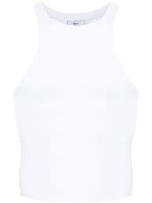 Vetements Logo-embroidered Ribbed Tank Top - White