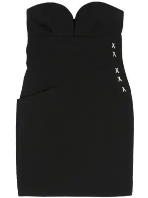GENNY V-neck Strapless Mini Dress - Black