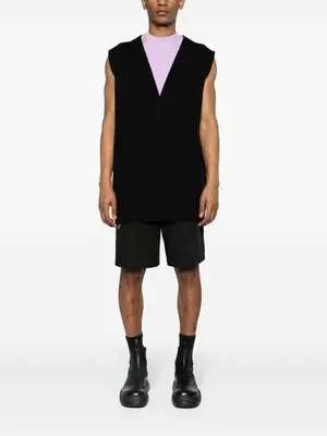 JIL SANDER Two-tone Knitted Vest - Black