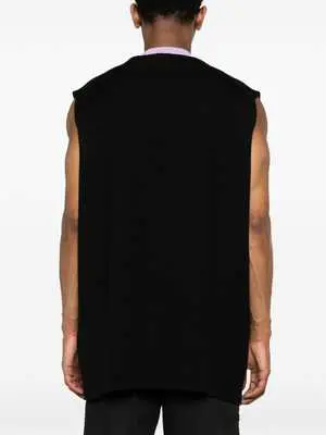 JIL SANDER Two-tone Knitted Vest - Black