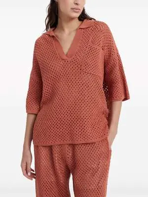 Brunello Cucinelli Open-knit Cotton Top