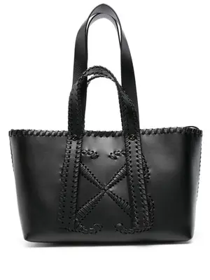 Off-White Arrows-stitch Leather Tote Bag