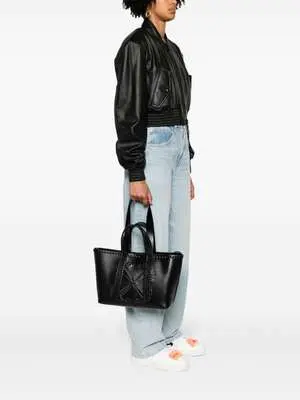 Off-White Arrows-stitch Leather Tote Bag
