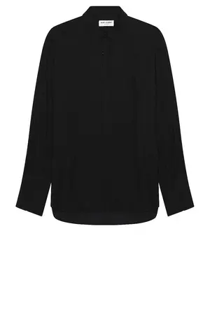 Saint Laurent Chemise Col Yves In Black