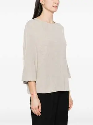 Fabiana Filippi Metallic-threading Batwing-sleeves Jumper - Neutrals