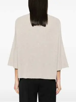 Fabiana Filippi Metallic-threading Batwing-sleeves Jumper - Neutrals