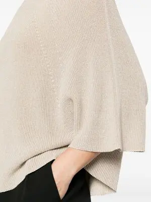 Fabiana Filippi Metallic-threading Batwing-sleeves Jumper - Neutrals