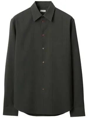 Burberry Striped Wool Shirt - Black