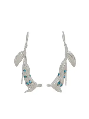 Marni Crystal-embellished Flower Drop Earrings - Blue