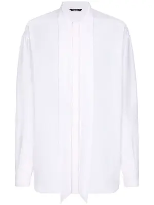 Dolce & Gabbana Scarf-collar Silk Crepe Shirt