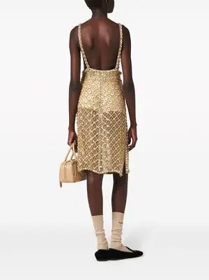 Miu Miu Bead-embellished Organza Midi Dress