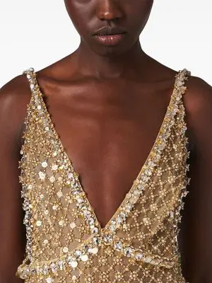 Miu Miu Bead-embellished Organza Midi Dress