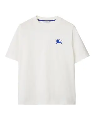 Burberry Cotton T-shirt With Equestrian Knight Design Embroidery - White