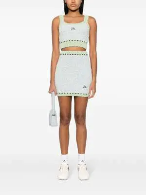 Gcds Logo-embroidered Bouclé Mini Skirt
