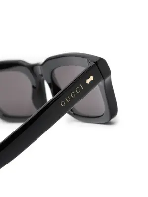 Gucci Logo-engraved Rectangle-frame Sunglasses