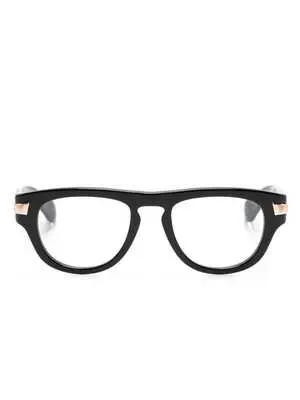 Gucci Geometric Frame Glasses With Logo - Black