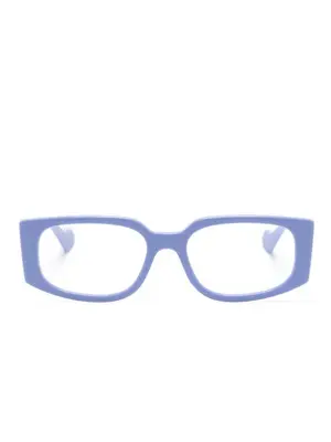 Gucci Double-g Rectangle-frame Glasses - Purple
