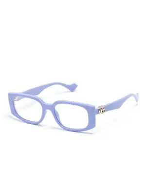 Gucci Double-g Rectangle-frame Glasses