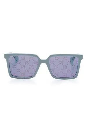 Gucci Rectangle-frame Sunglasses - Blue