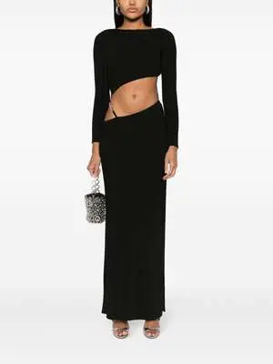 Gcds Asymmetric Ribbed Maxi Dress