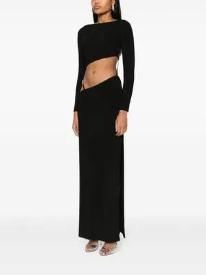 Gcds Asymmetric Ribbed Maxi Dress