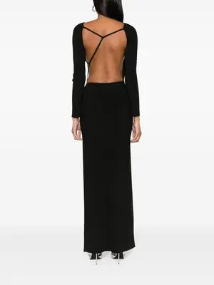 Gcds Asymmetric Ribbed Maxi Dress