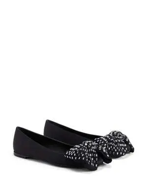 GIUSEPPE ZANOTTI Alexandrine Crystal-embellished Ballerina Shoes - Black