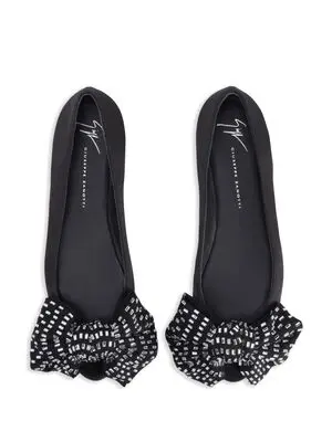 GIUSEPPE ZANOTTI Alexandrine Crystal-embellished Ballerina Shoes - Black