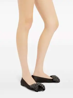 GIUSEPPE ZANOTTI Alexandrine Crystal-embellished Ballerina Shoes - Black