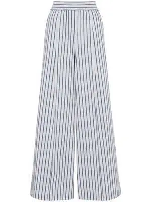 Brunello Cucinelli Striped Wide-leg Trousers