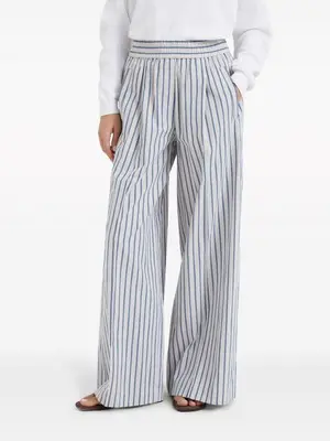 Brunello Cucinelli Striped Wide-leg Trousers