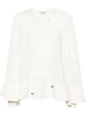 LANVIN Gathered Drop-shoulder Kaftan - Neutrals