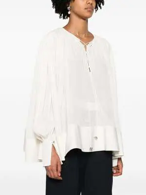 LANVIN Gathered Drop-shoulder Kaftan - Neutrals