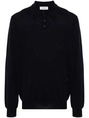 LANVIN Logo-embroidered Polo Shirt - Blue