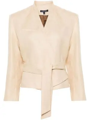 Soeur Pampelune Belted Linen Jacket