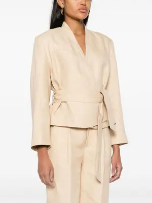 Soeur Pampelune Belted Linen Jacket